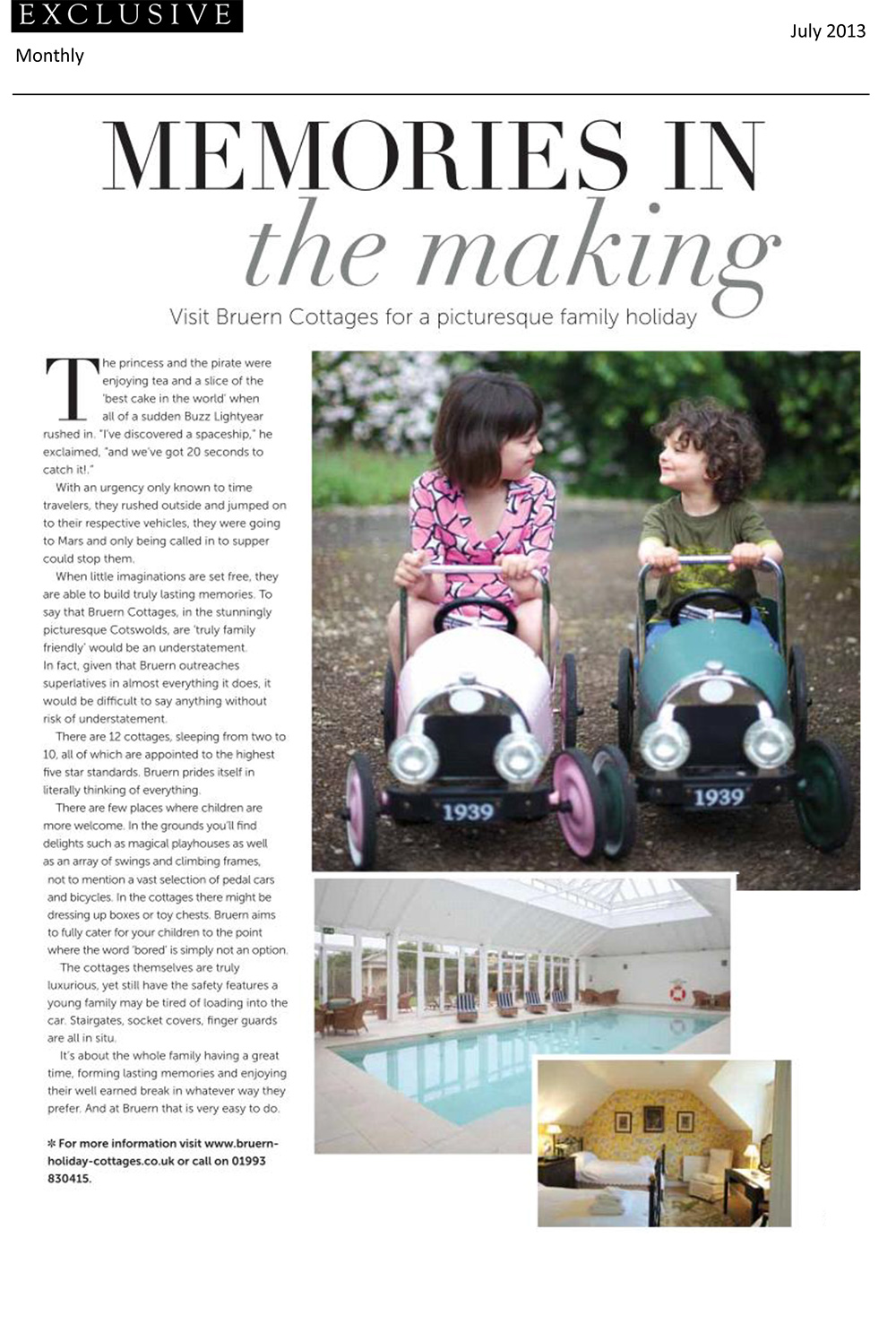 Exclusive Magazine, July 2013 | Bruern Cottages